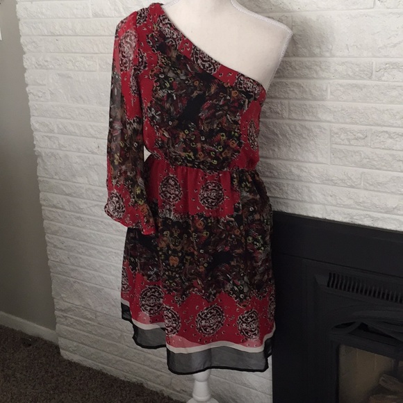 Angie | Dresses | Angie One Shoulder Sheer Dress | Poshmark